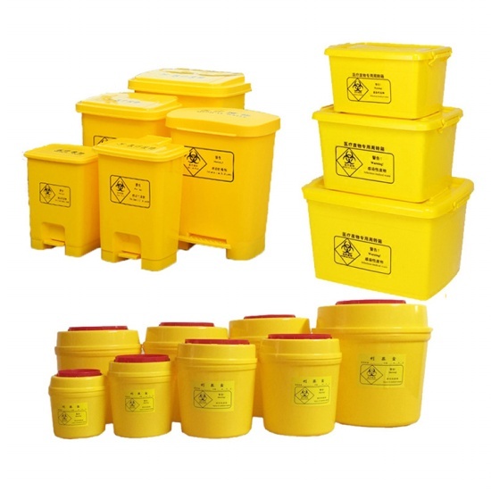 PP Medical Waste Bin Round or Square Shape Container