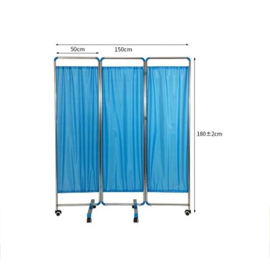 Stainless steel hospital ward screen 3 fold